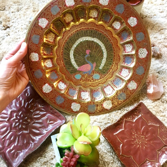 Accents | Set Of 3 Chineseoriental Decorative Red Plates | Poshmark